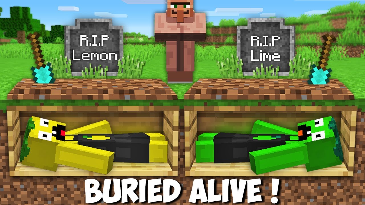 Who will GET OUT OF THE GRAVE FASTER LEMON VS LIME in Minecraft ? ME ...