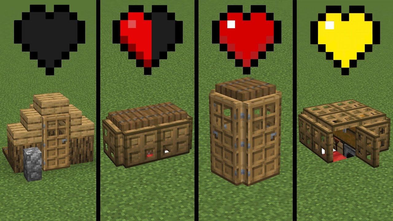 minecraft with different hearts - compilation - Minecraft videos
