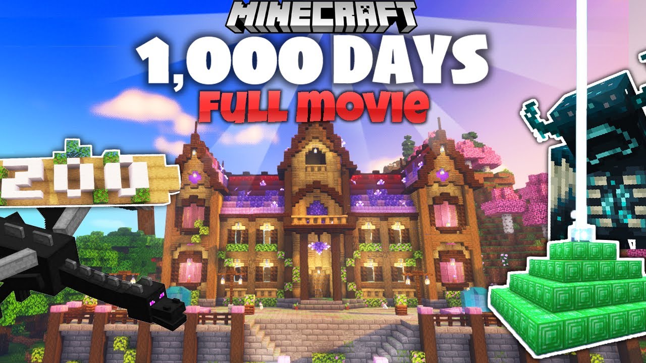 1,000 Days in Minecraft [FULL MOVIE] Let’s Play Survival Hard Mode ...