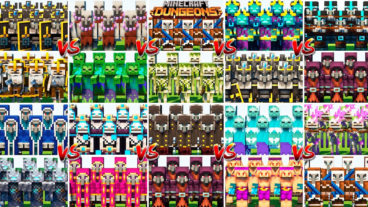 ALL DUNGEONS MOBS TOURNAMENT x1000 in Minecraft Mob Battle - GUARD ...