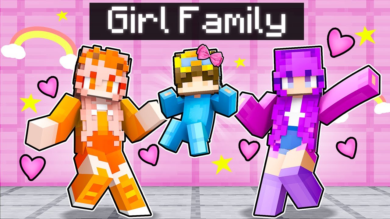 Adopted By GIRLS In Minecraft! - Minecraft videos