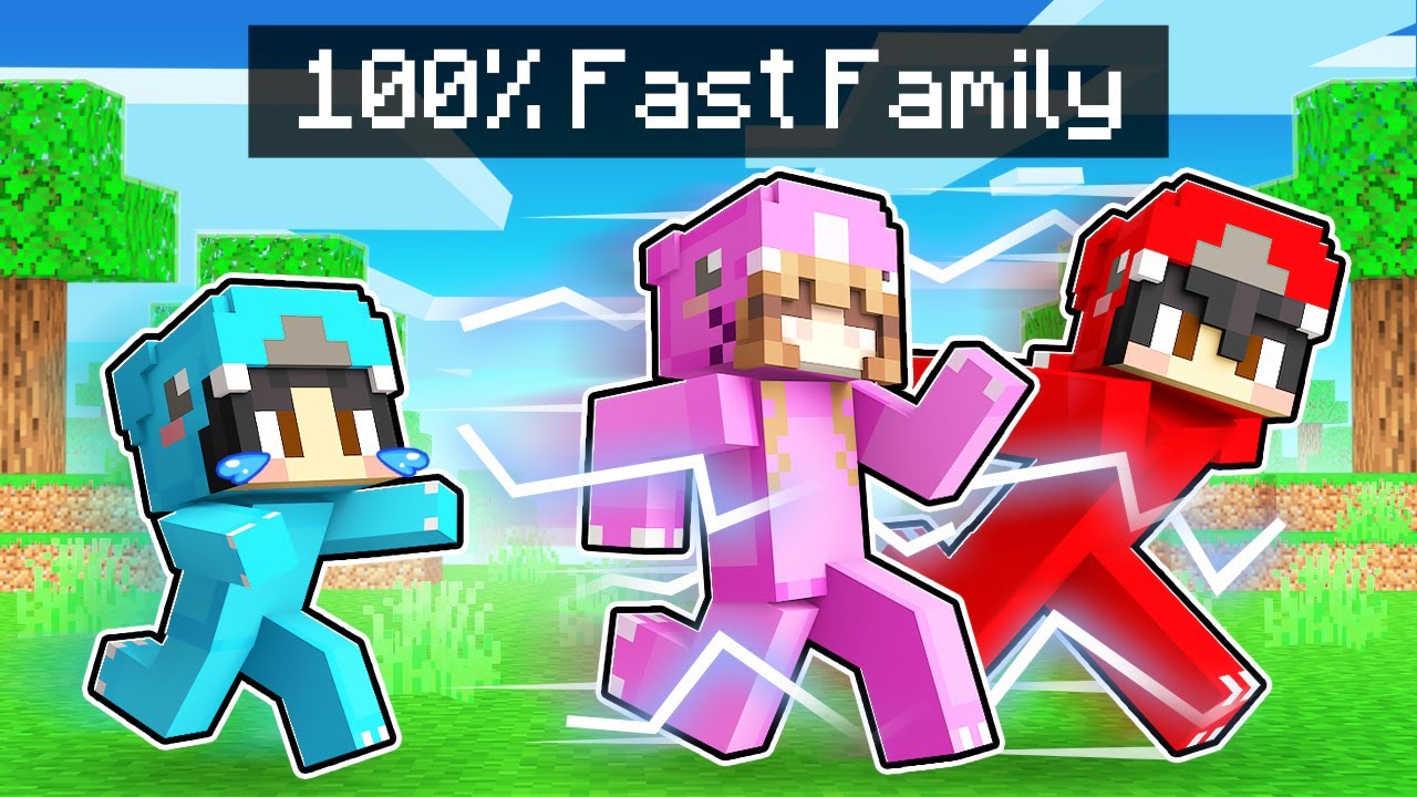 Adopted by the FASTEST FAMILY in Minecraft! - Minecraft videos