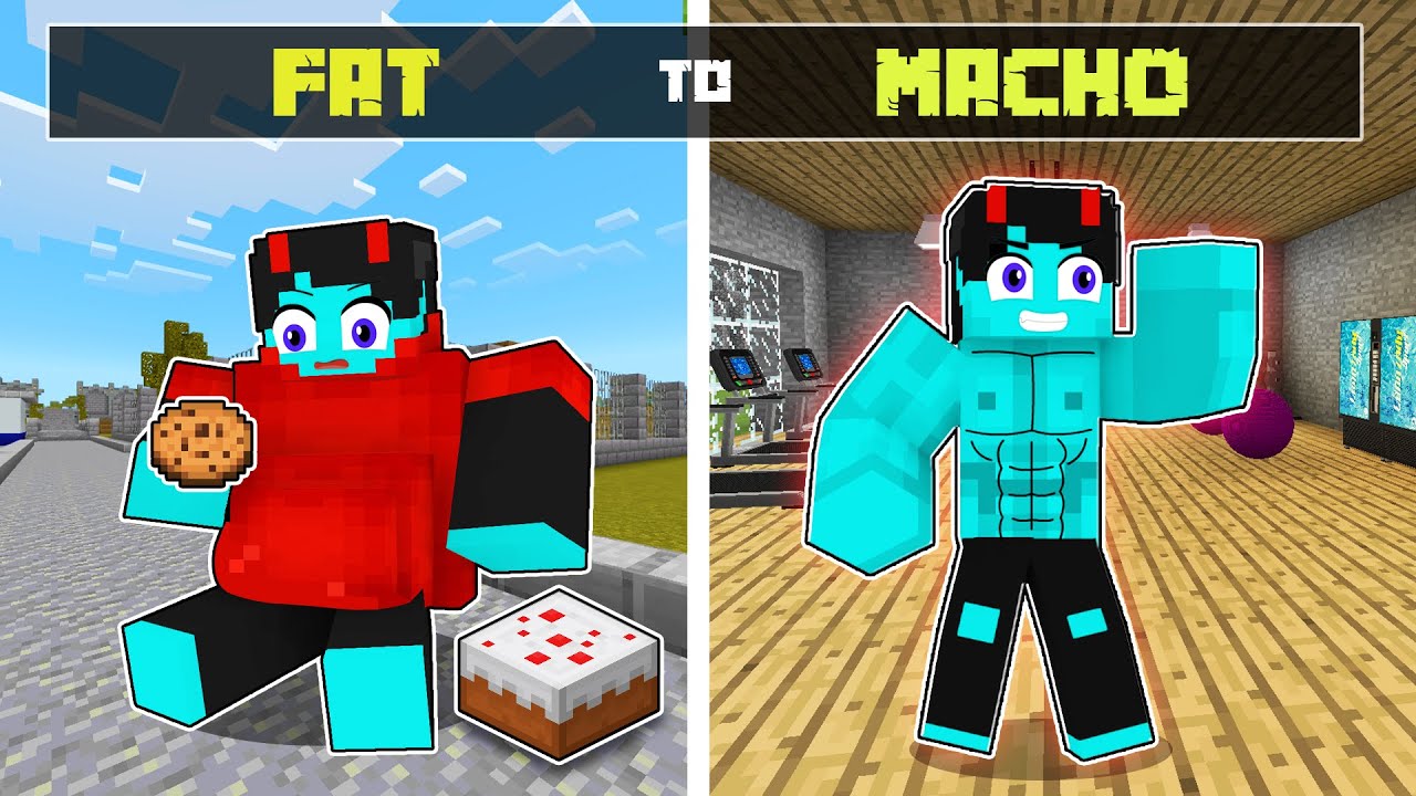 From FAT to MACHO Story in Minecraft! - Minecraft videos