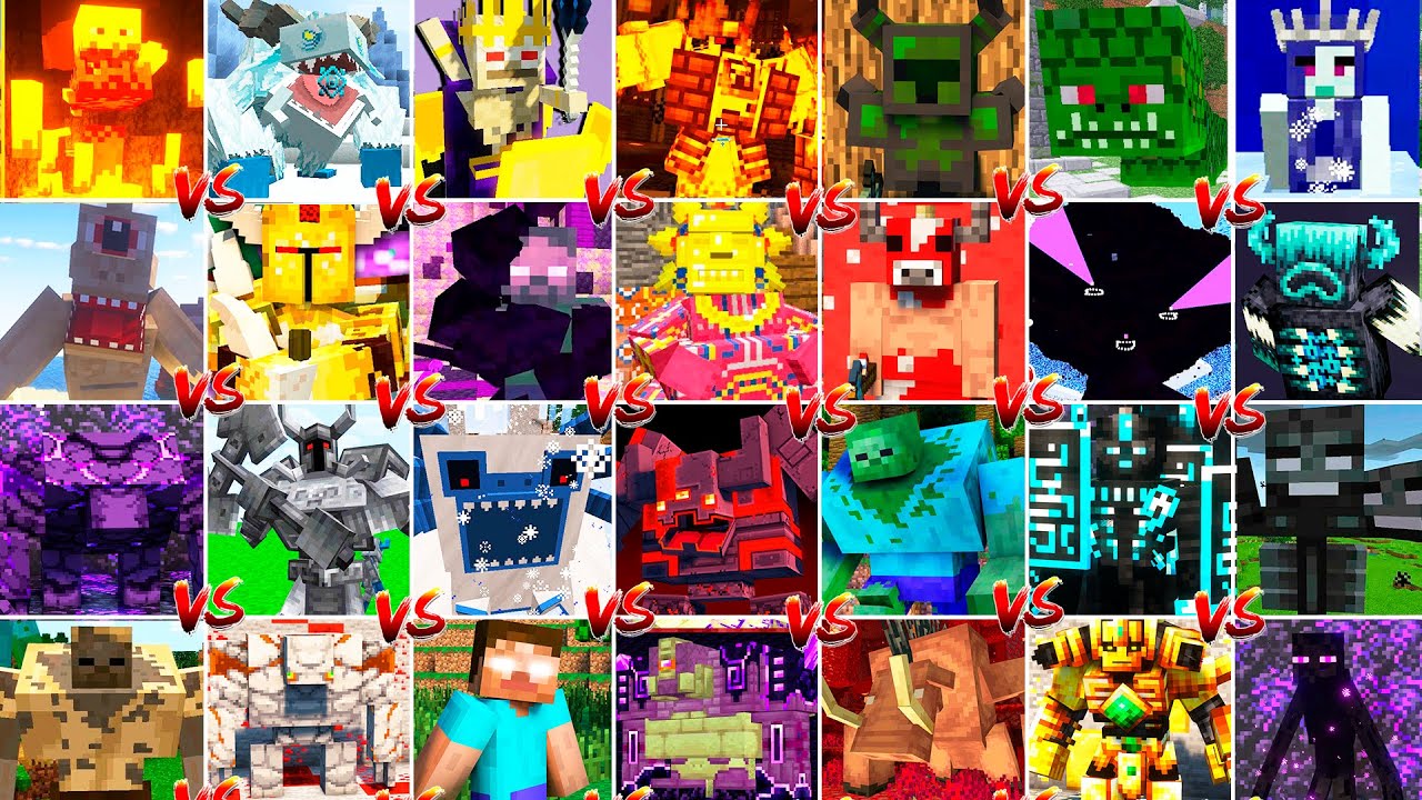 GLOBAL ALL MOST POWERFUL BOSSES TOURNAMENT | Minecraft Mob Battle ...