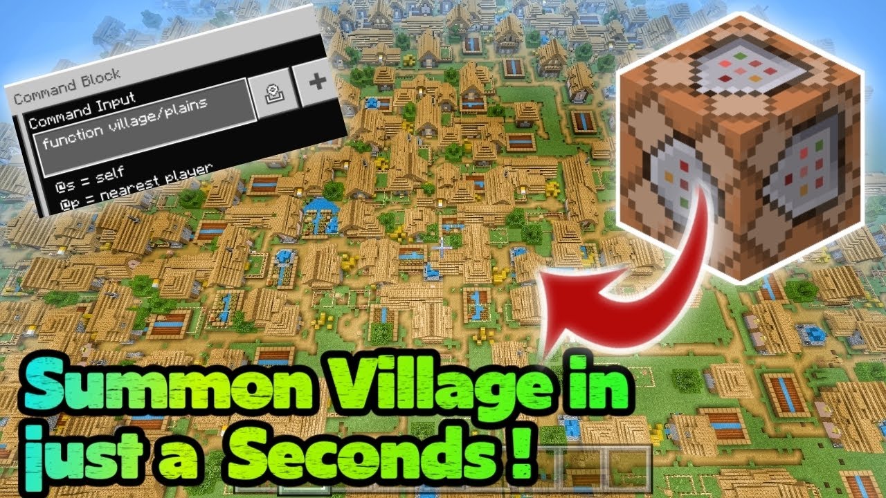How To Summon Instant Village Using Command Block In Minecraft Pe Be 1 19 Minecraft Videos