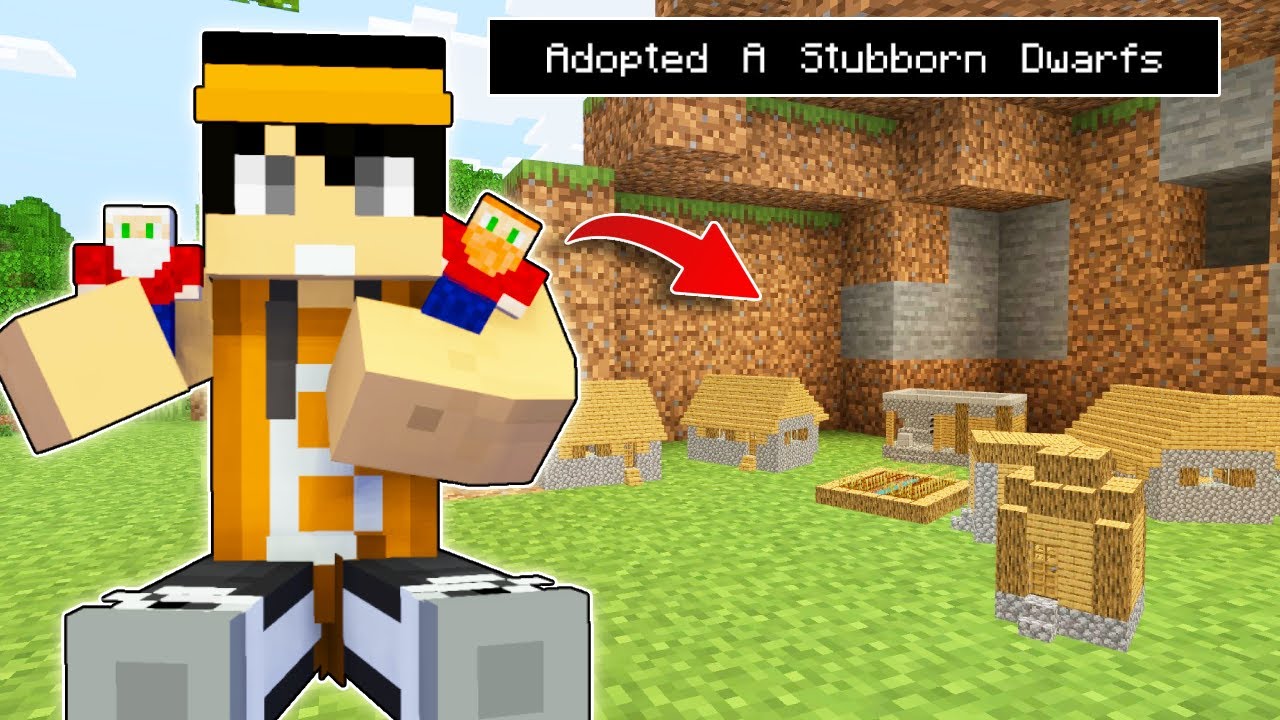 I ADOPTED a stubborn DWARFS in Minecraft PE - Minecraft videos