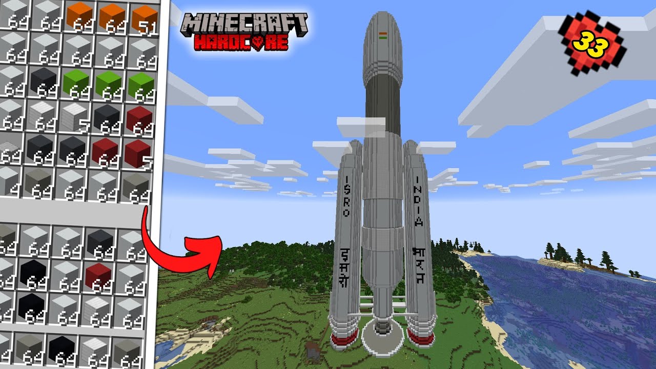 I Built Chandrayaan 3 Rocket in Minecraft Hardcore ( LVM3 ) - Minecraft ...