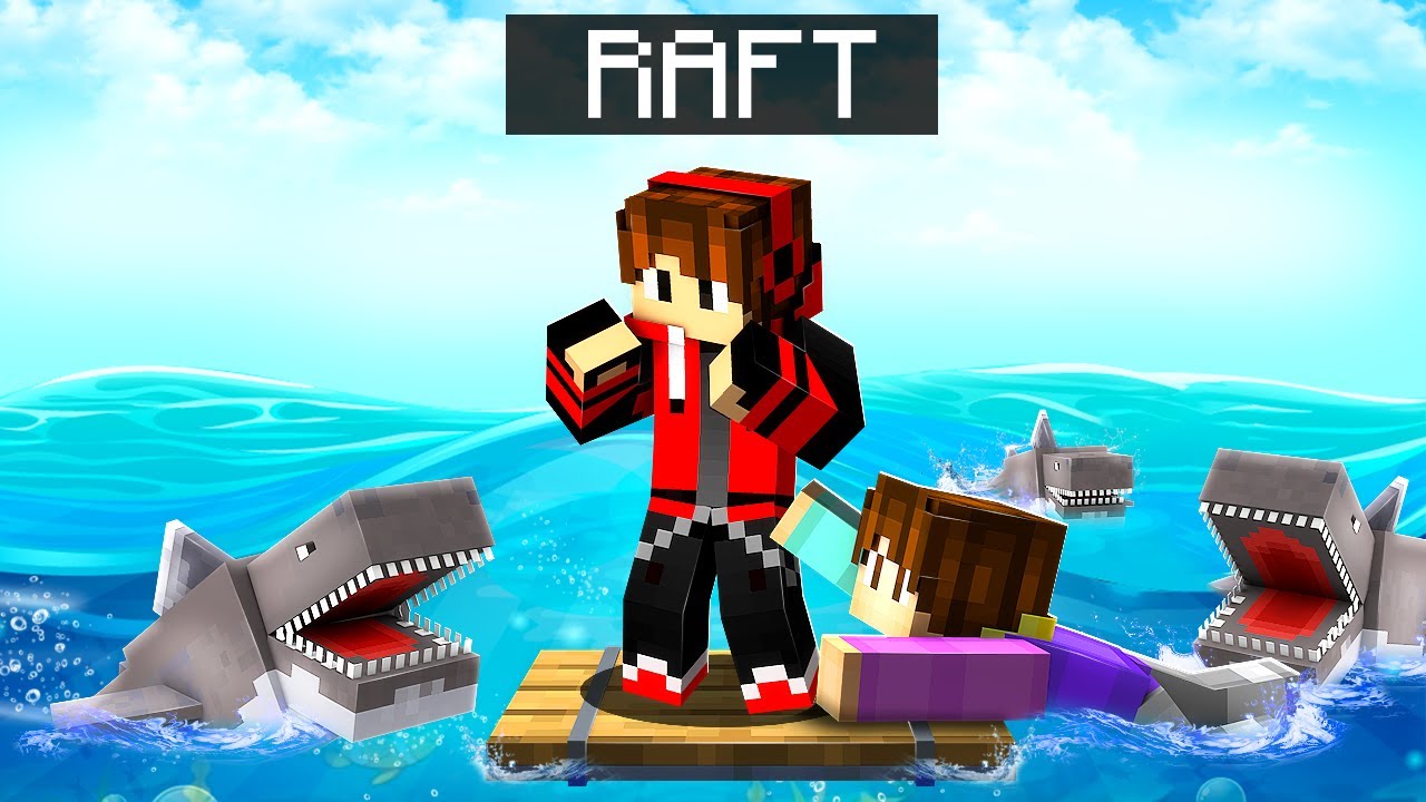 I Got Stranded In The OCEAN | RAFT Survival #1 - Minecraft videos