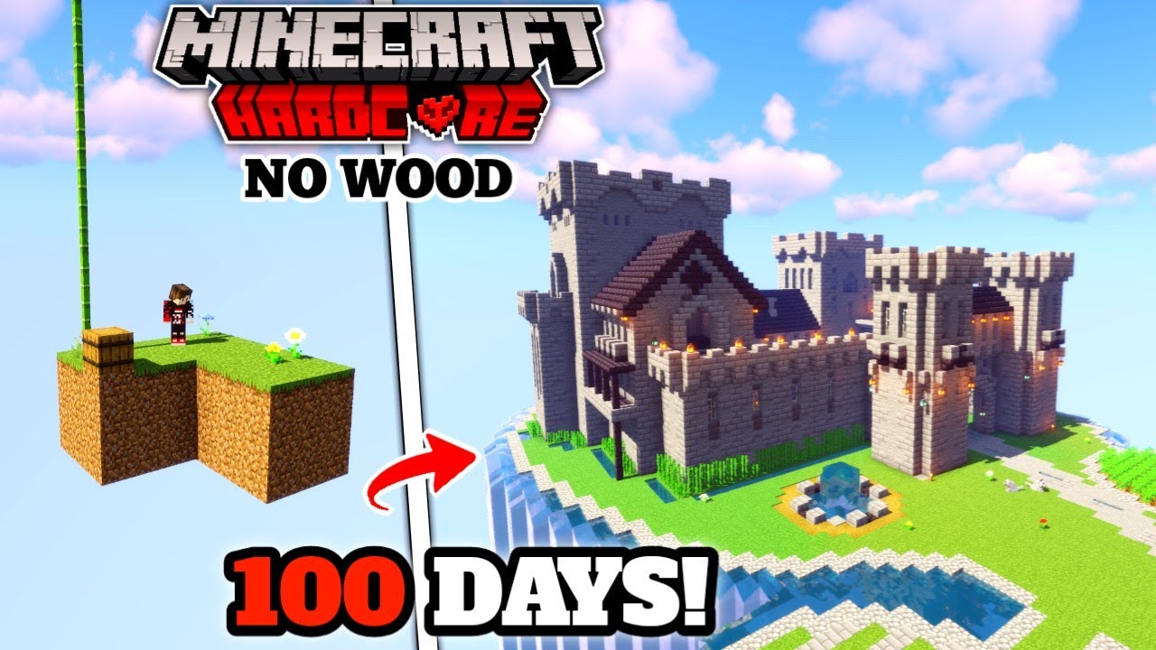 I Survived 100 Days on Skyblock Without Wood in Minecraft hardcore - Minecraft videos
