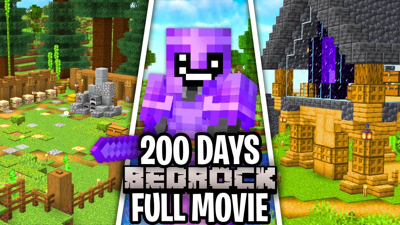 I Survived 200 Days in Minecraft Bedrock Edition! [FULL MOVIE ...