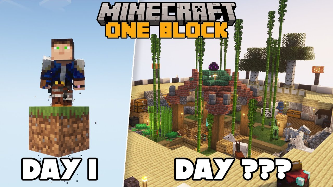 I Survived On One Block In Minecraft - Minecraft videos