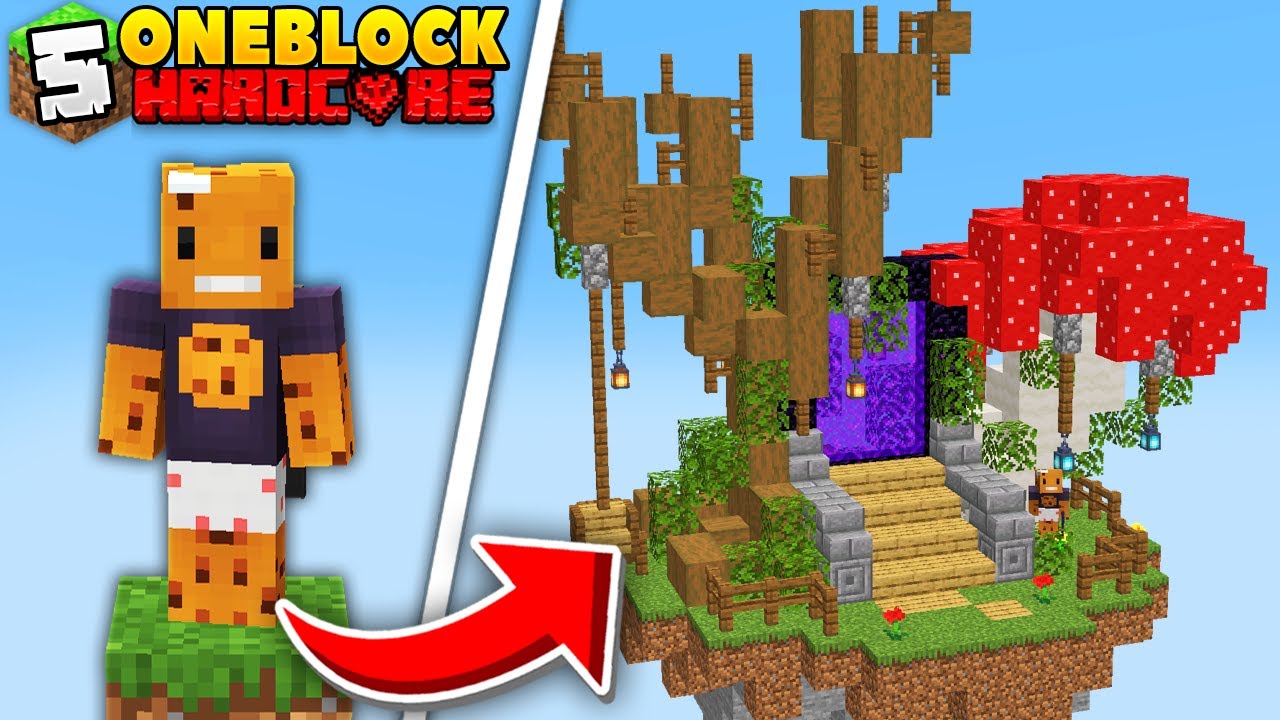 I Transformed the NETHER PORTAL on ONE BLOCK Minecraft - Minecraft videos