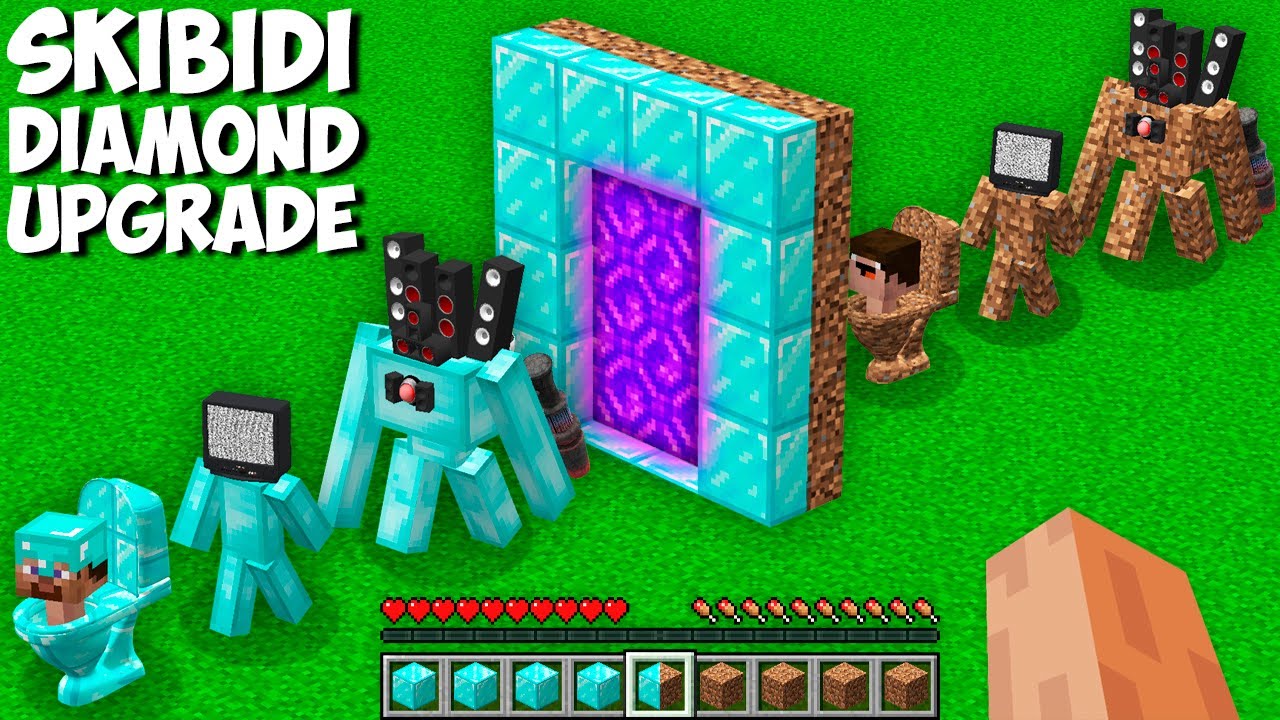 I used DIAMOND PORTAL for UPGRADE DIRT SKIBIDI MOB to DIAMOND MOB in Minecraft ! NEW MOB ...