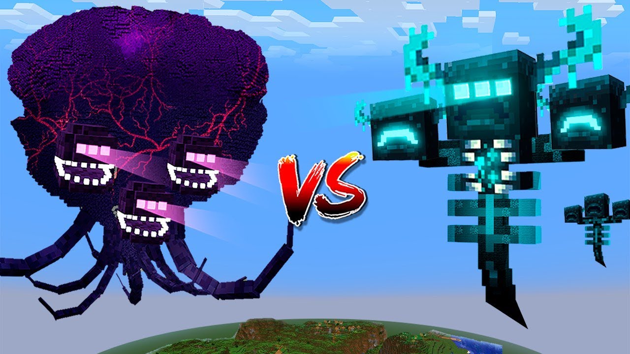 MEGA WARDEN WITHER VS MEGA WITHER STORM in Minecraft - Minecraft videos