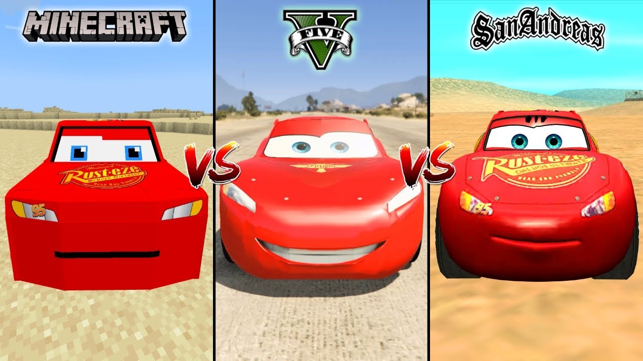 MINECRAFT LIGHTNING MCQUEEN VS GTA 5 LIGHTNING MCQUEEN VS GTA SAN ...