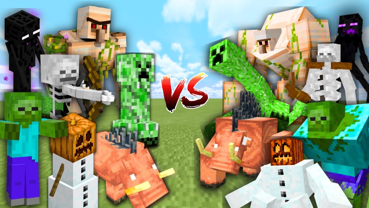 MINECRAFT MOBS vs THEIR MUTANTS in Minecraft Mob Battle - Minecraft videos