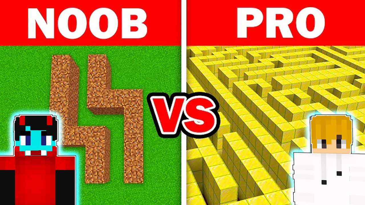 Minecraft NOOB vs PRO GIANT MAZE BUILD CHALLENGE! (Tagalog) - Minecraft videos