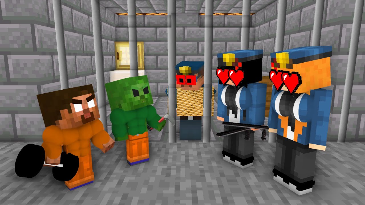Minecraft, PRISON BREAK + Body Builder Herobrine & Zombie - Minecraft ...