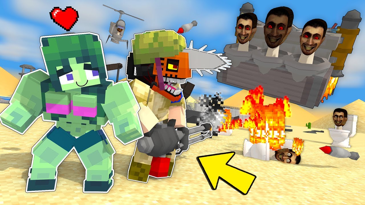 Monster School : 3 Head SKIBIDI TOILET vs HULK Zombie & Chainsaw Man - Minecraft Animation ...