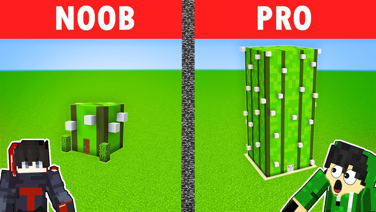NOOB VS PRO: CACTUS HOUSE BUILD CHALLENGE | Minecraft OMOCITY (Tagalog ...