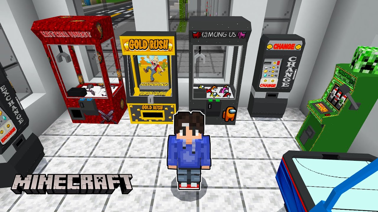 PLAYING CLAW MACHINE in Minecraft PE - Minecraft videos