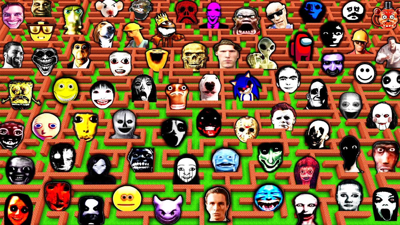 SURVIVAL in MAZE with 100 NEXTBOTS in MINECRAFT animation NICO'S OBUNGA ...