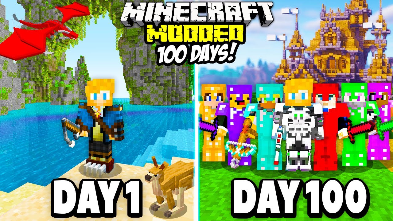 SURVIVING 100 DAYS IN MODDED MINECRAFT WITH FRIENDS!!! - Minecraft videos