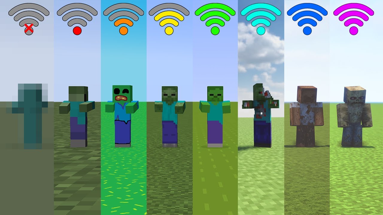 all zombie with different Wi-Fi in Minecraft - Minecraft videos