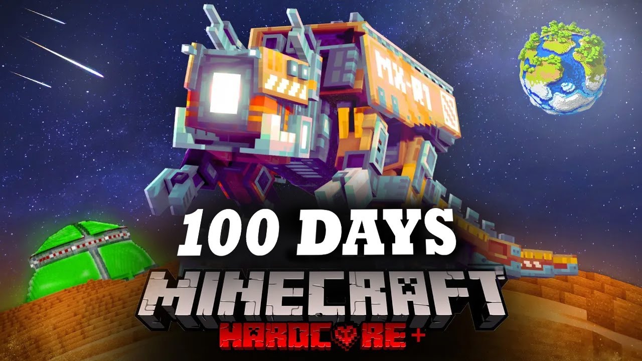 100 DAYS ON MARS IN THE ABANDONED SPACE IN MINECRAFT! - Minecraft videos
