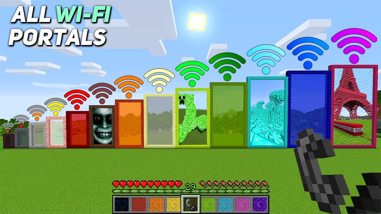all nether portals with different Wi-Fi in Minecraft - Minecraft videos