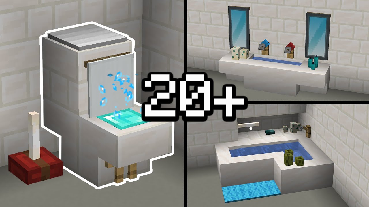 20+ BATHROOM Build Hacks in Minecraft! - Minecraft videos