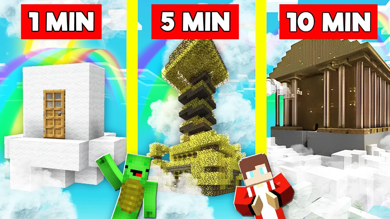 AETHER HOUSE BUILD BATTLE CHALLENGE In Minecraft - NOOB VS PRO - Maizen Mizen Mazien Parody ...