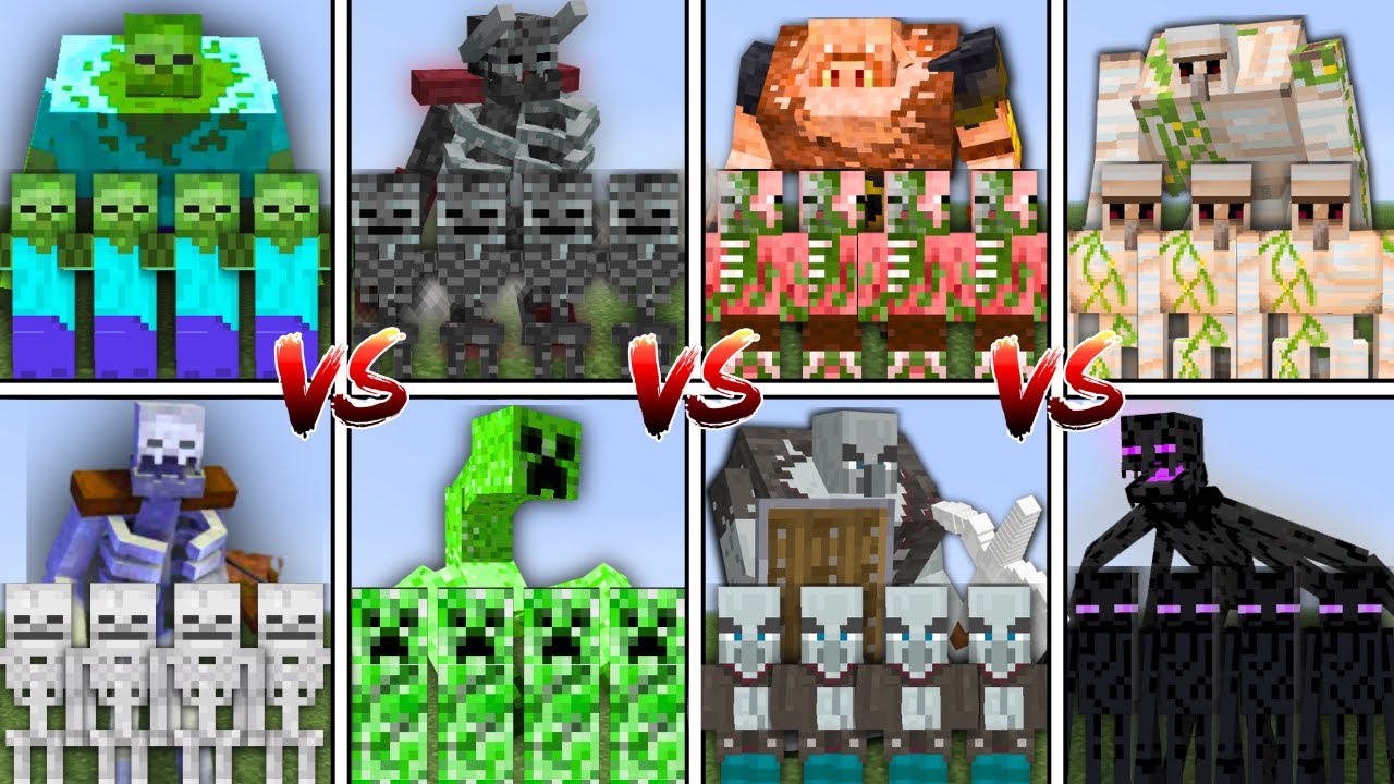 ALL MOBS TOURNAMENT in Minecraft Mob Battle - Minecraft videos