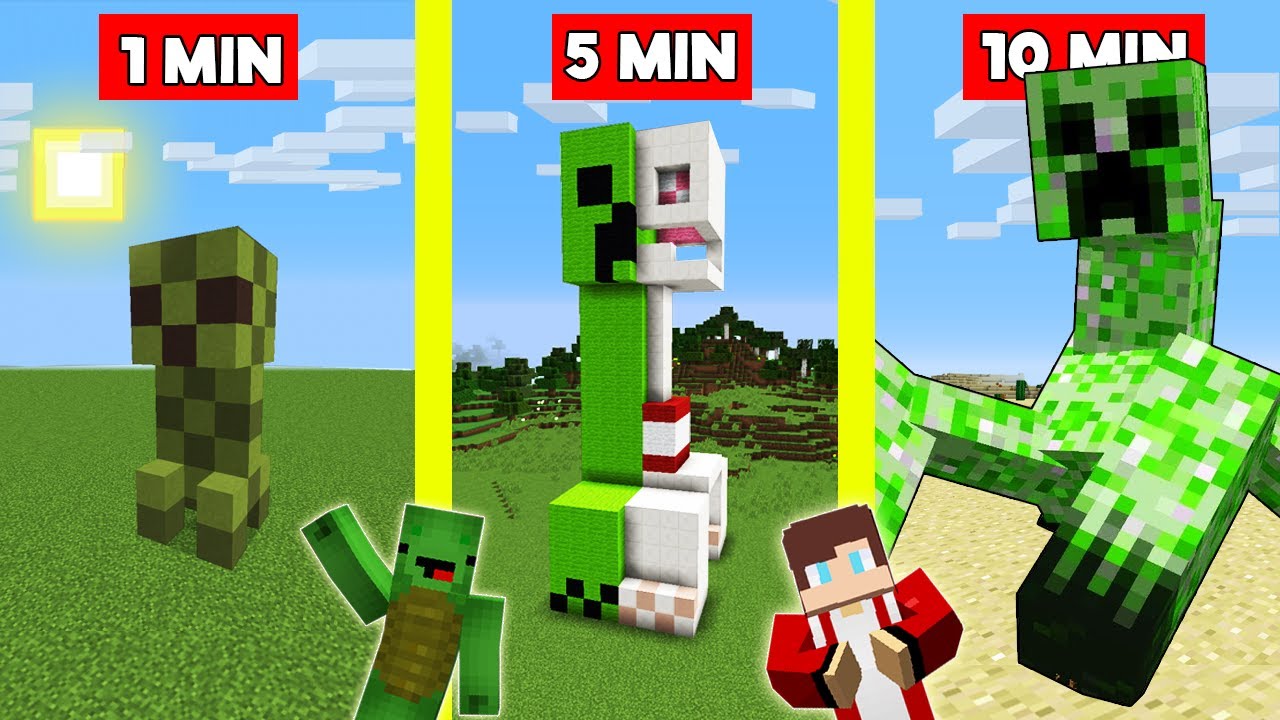 CREEPER HOUSE BUILD BATTLE CHALLENGE In Minecraft - NOOB VS PRO ...