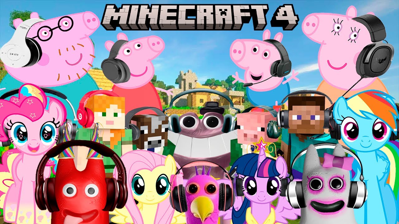 Cartoon Characters Play Minecraft Compilation 4 - Minecraft videos