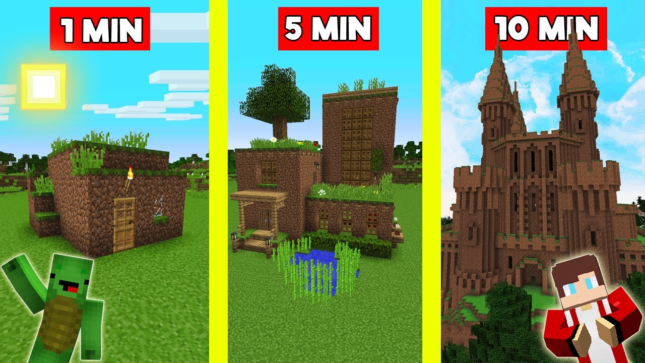 DIRT HOUSE BUILD BATTLE CHALLENGE In Minecraft - NOOB VS PRO - Maizen Mizen Mazien Parody ...