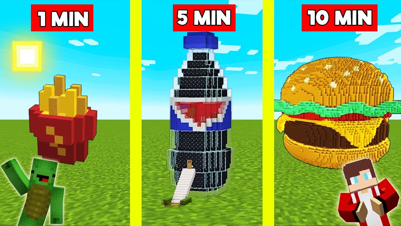 FAST FOOD BUILD BATTLE CHALLENGE In Minecraft - NOOB VS PRO - Maizen ...