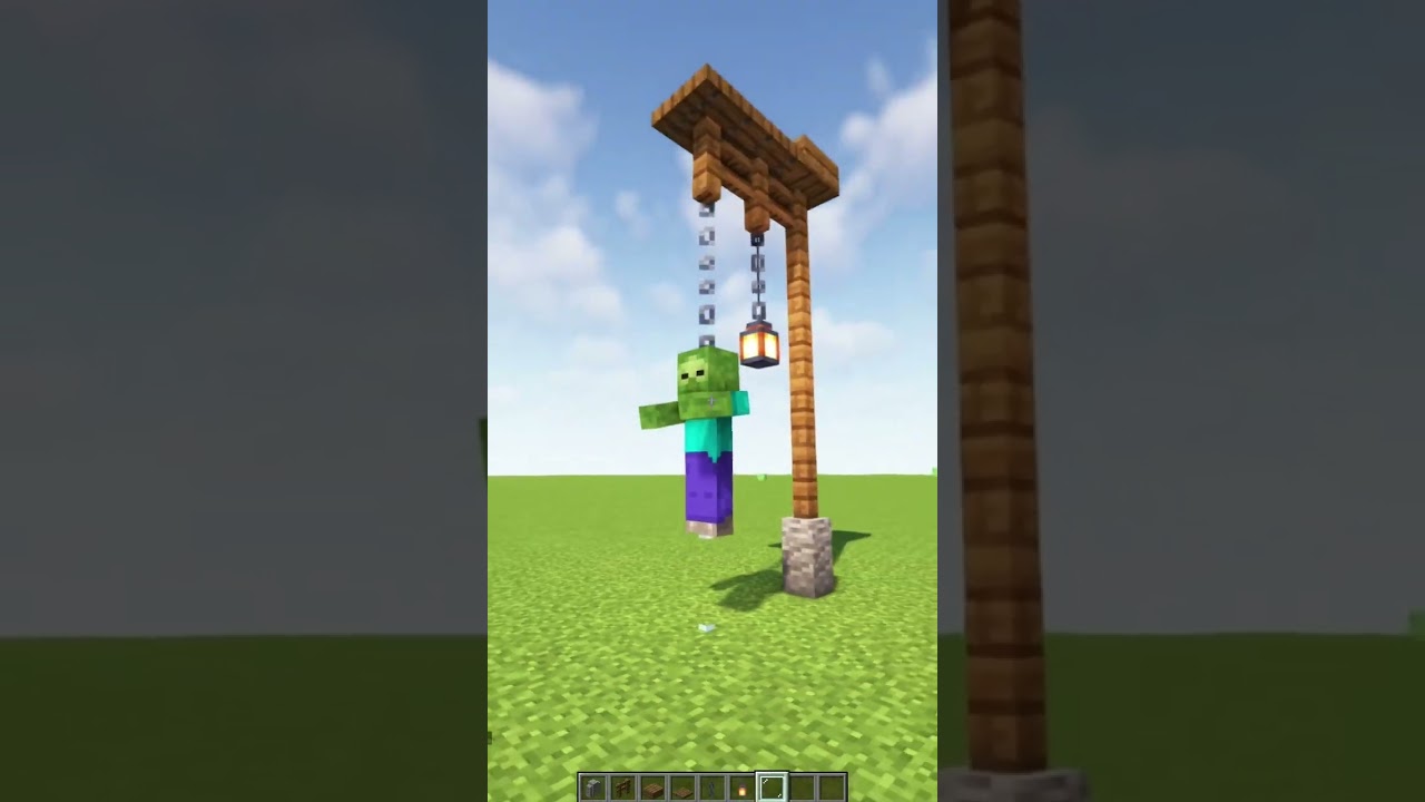 Hanging Zombie in Minecraft! #shorts - Minecraft videos