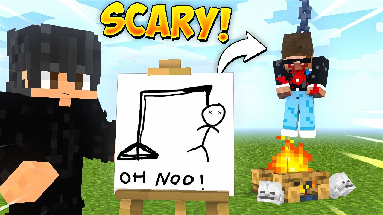 I Scared My Little Brother with //DRAW in Minecraft - Minecraft videos