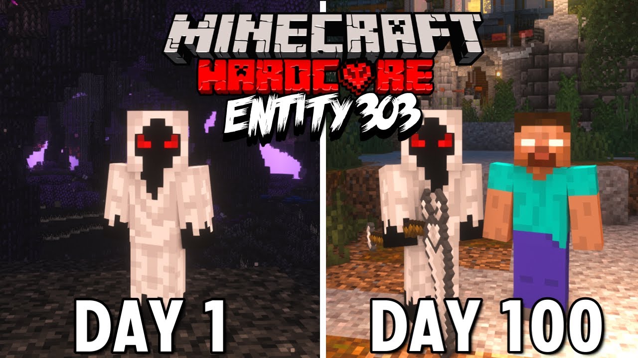 I Survived 100 Days as ENTITY 303 in Hardcore Minecraft... (Hindi) - Minecraft videos