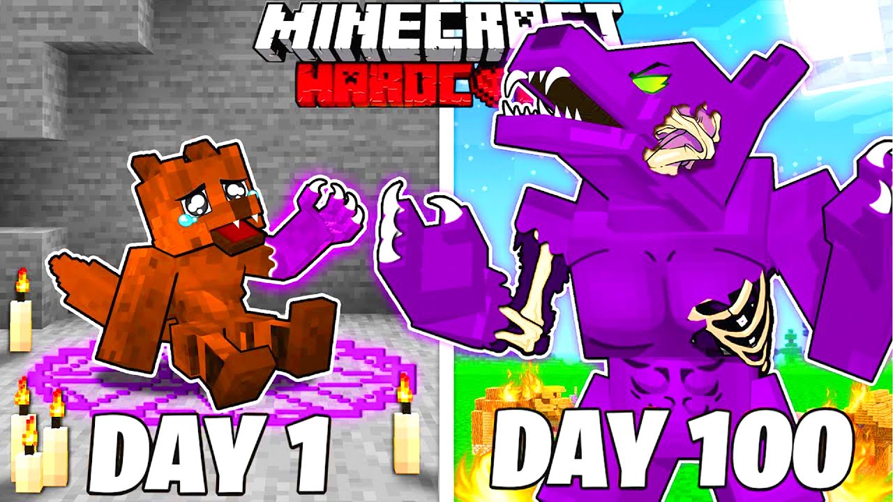 I Survived 100 Days As A Cursed Werewolf In Minecraft Hardcore World