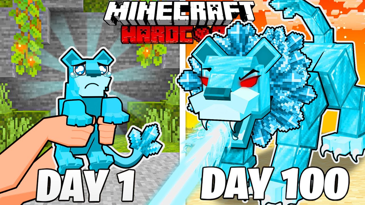 I Survived 100 Days as a DIAMOND LION in HARDCORE Minecraft - Minecraft ...