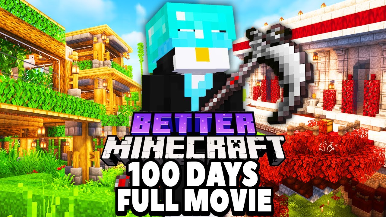 I Survived 100 Days in BETTER Minecraft Hardcore! [FULL MOVIE] - Minecraft videos