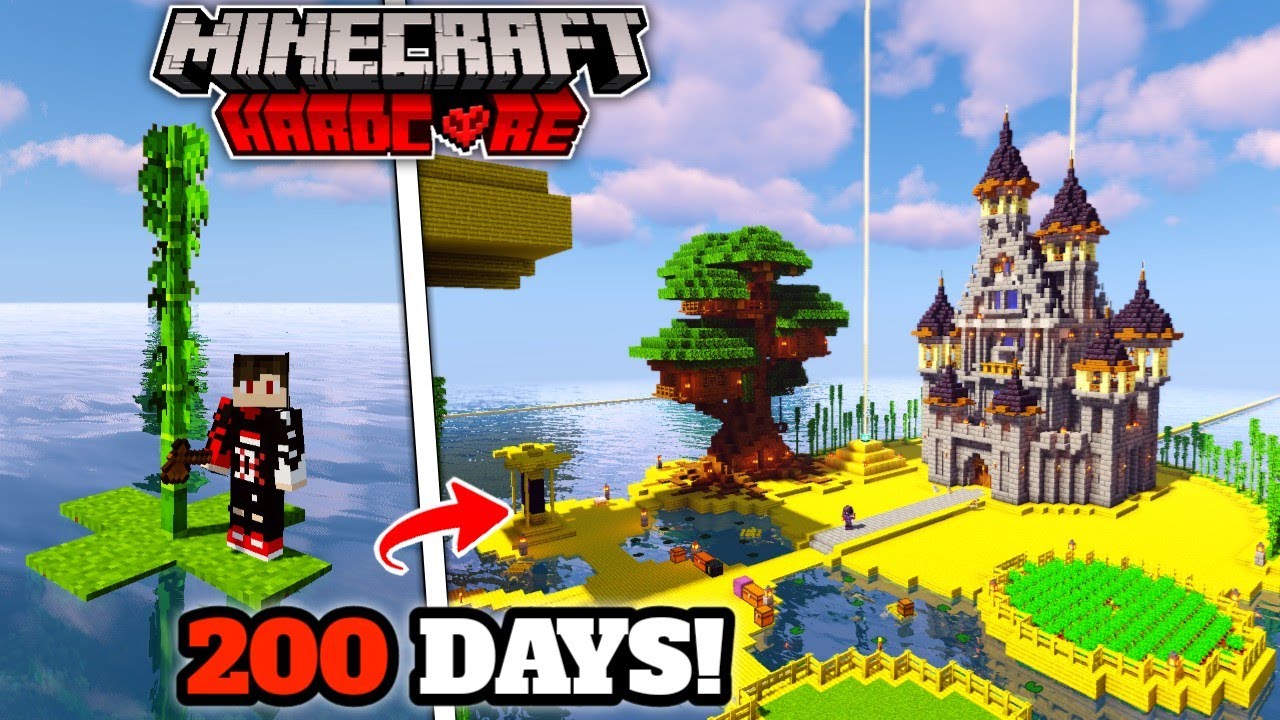 I Survived 200 Days in Acid Water Island in Minecraft Hardcore | (Part ...