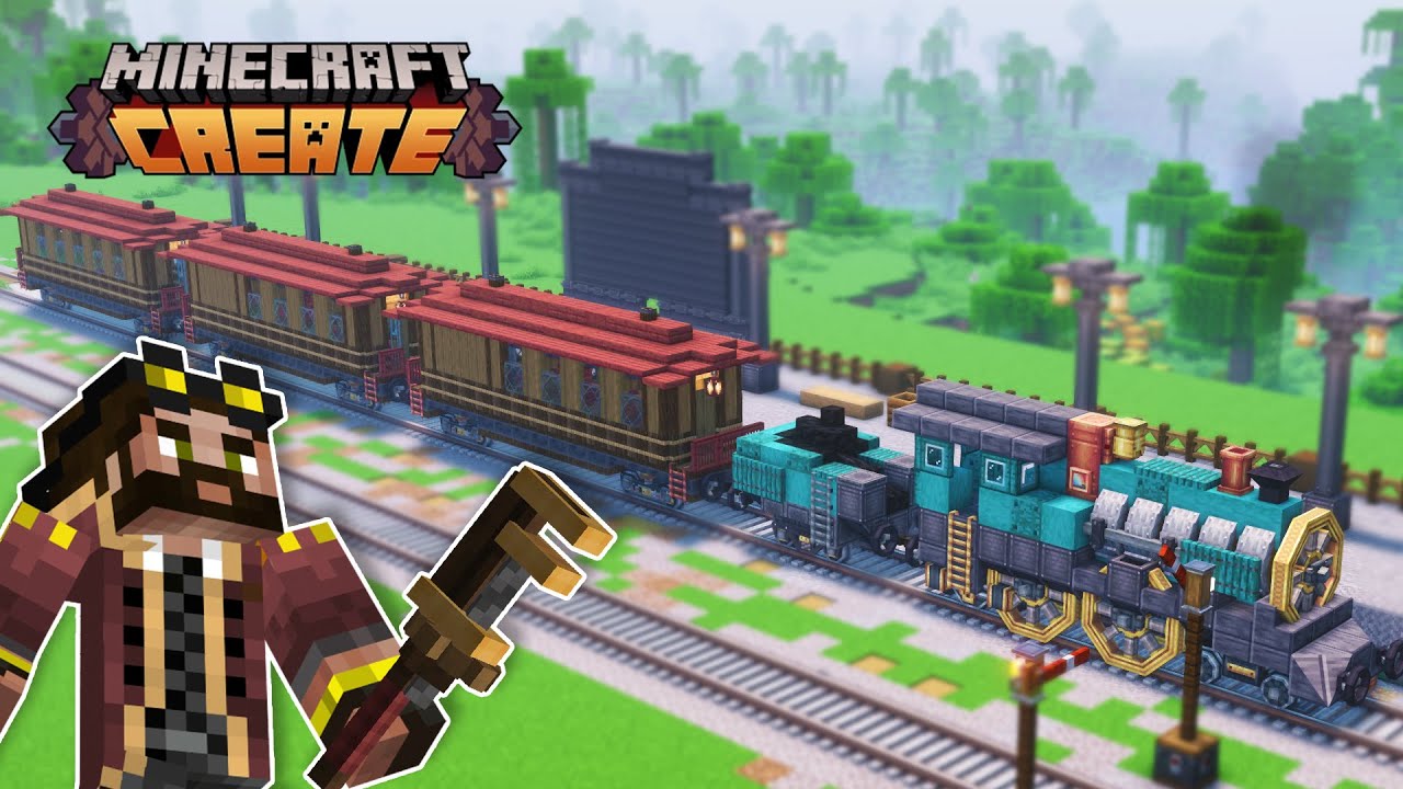 I Built A Passenger Train In Minecraft Create Mod Minecraft Videos