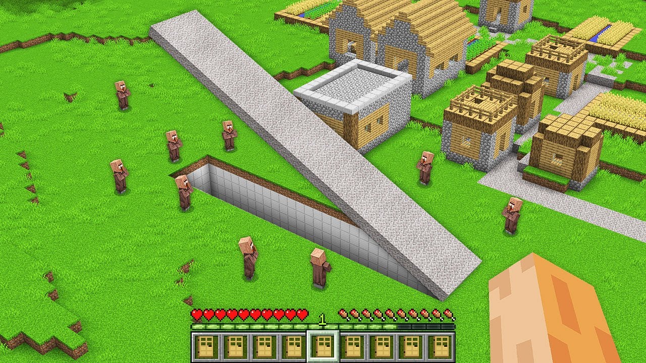 I found this BIGGEST UNDERGROUND Base in My Minecraft Village ...