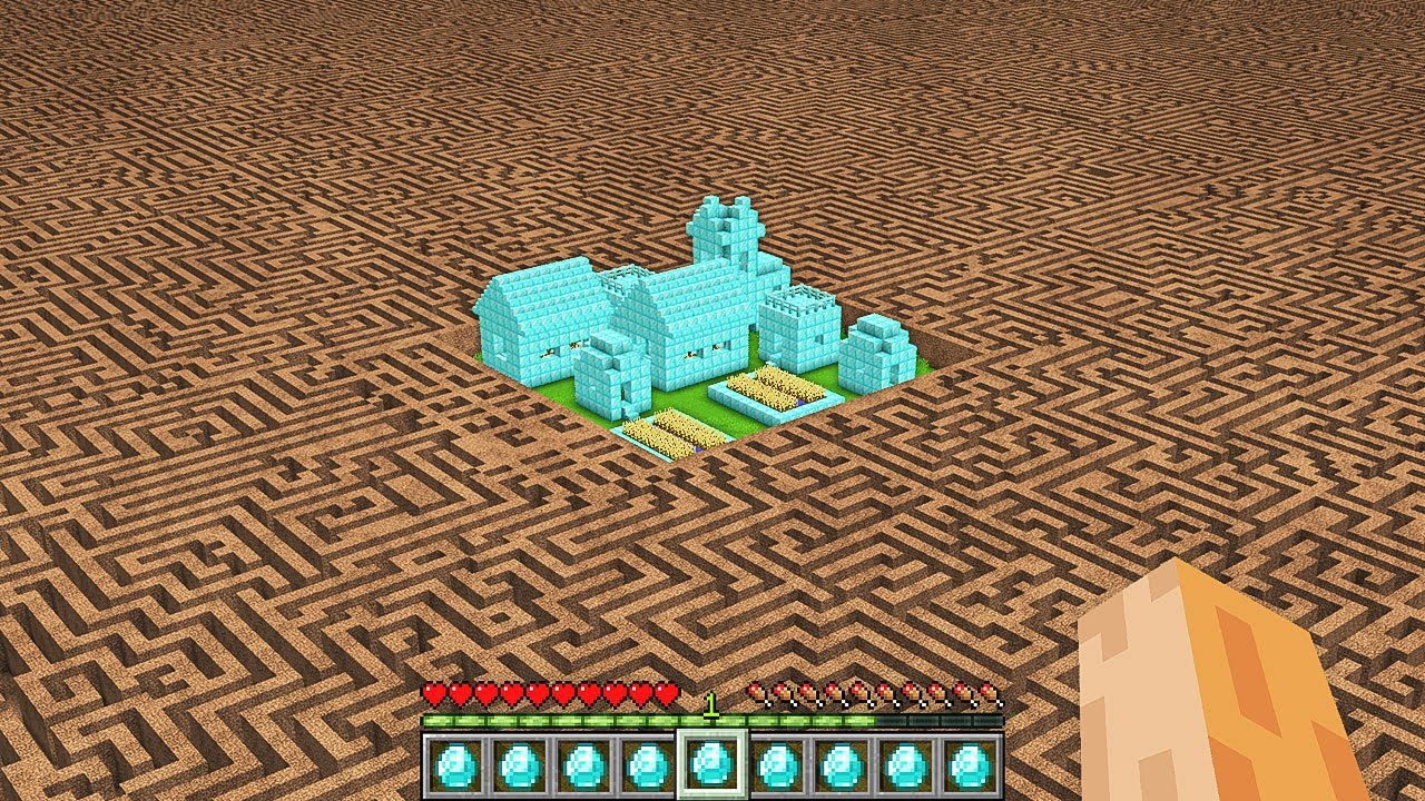 I found this ENDLESS DIRT MAZE Around Diamond Village In Minecraft ...
