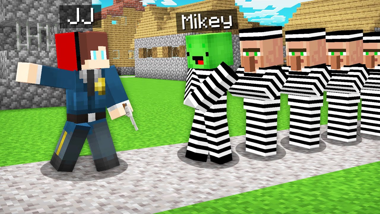 Jj And Mikey Became Robbers Vs Police In Minecraft Challenge By Maizen