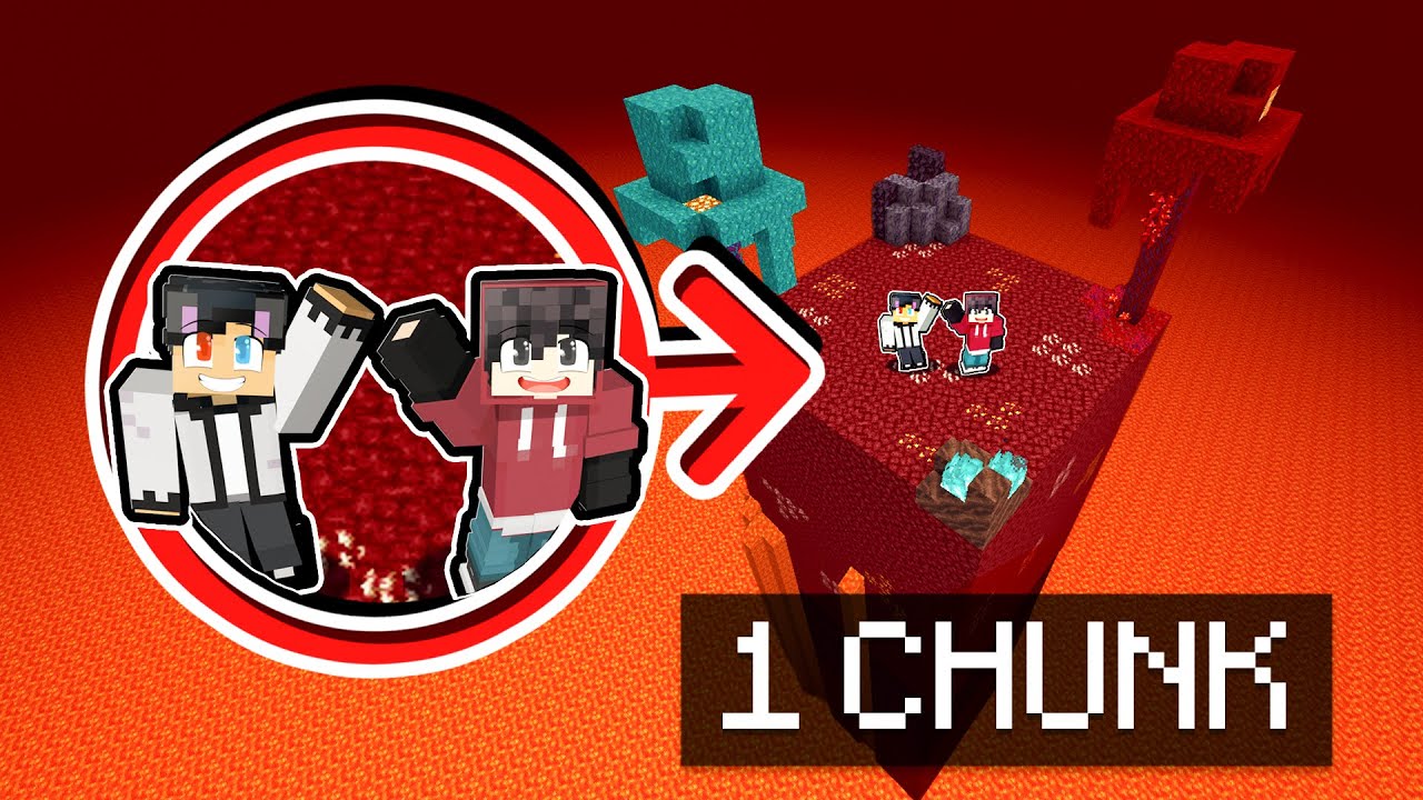 LOCKED On ONE CHUNK NETHER in Minecraft! - Minecraft videos