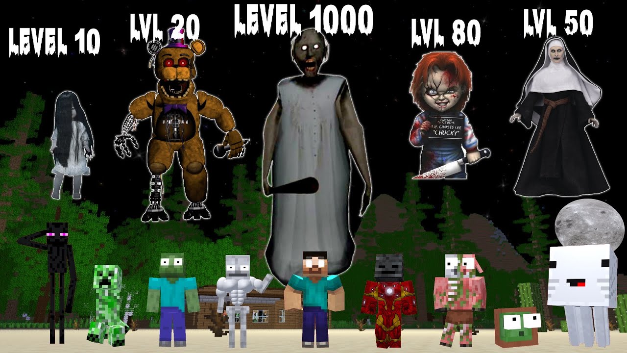 Level 1000 Granny, Chucky and Other Ghosts - Monster School - Minecraft ...